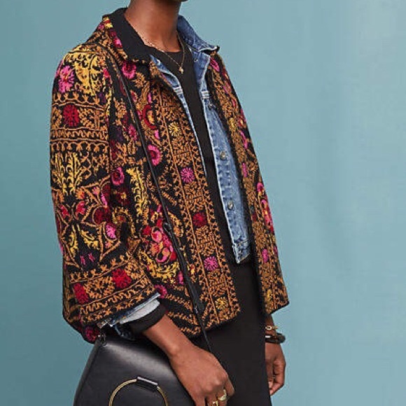 Moth | Jackets & Coats | Moth Payton Jacquard Blazer Boho Print Knit ...